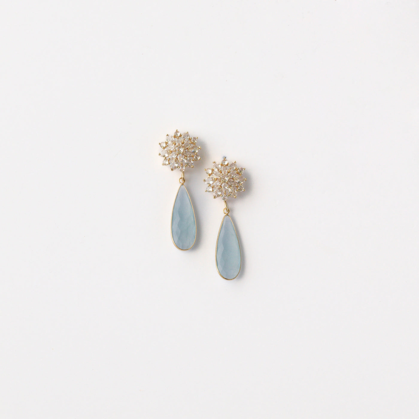 Embellished Flower + Ice Blue Drops – Vivian Drew